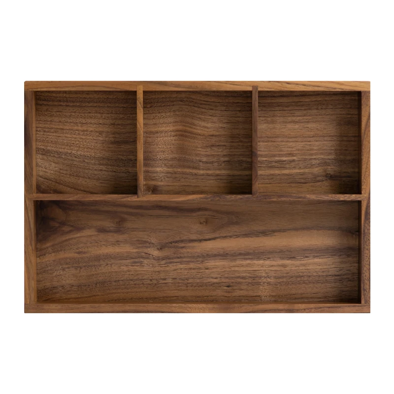 Walnut Wood Organizer Tray Multifunctional Vintage Wooden Storage Box ...