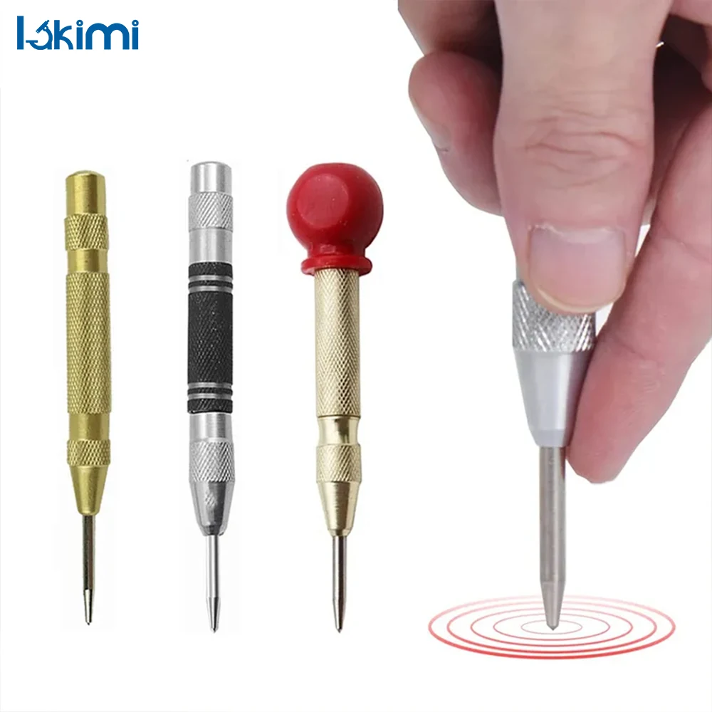 Automatic-Spring-Loaded-Center-Punch-Steel-Hole-Pin-Hand-Tool-for ...