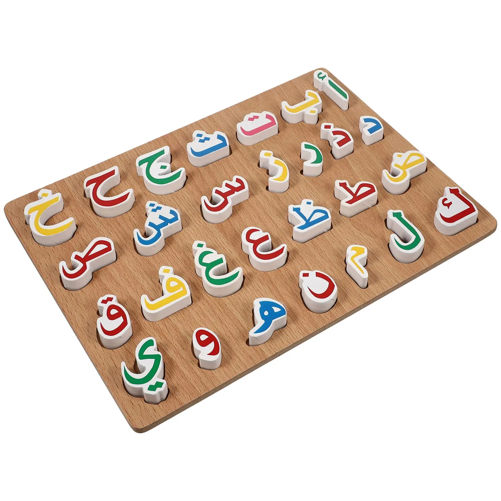 1-Set-Wooden-Montessori-Toys-Arabic-Alphabet-Puzzle-Childrens-Preschool ...