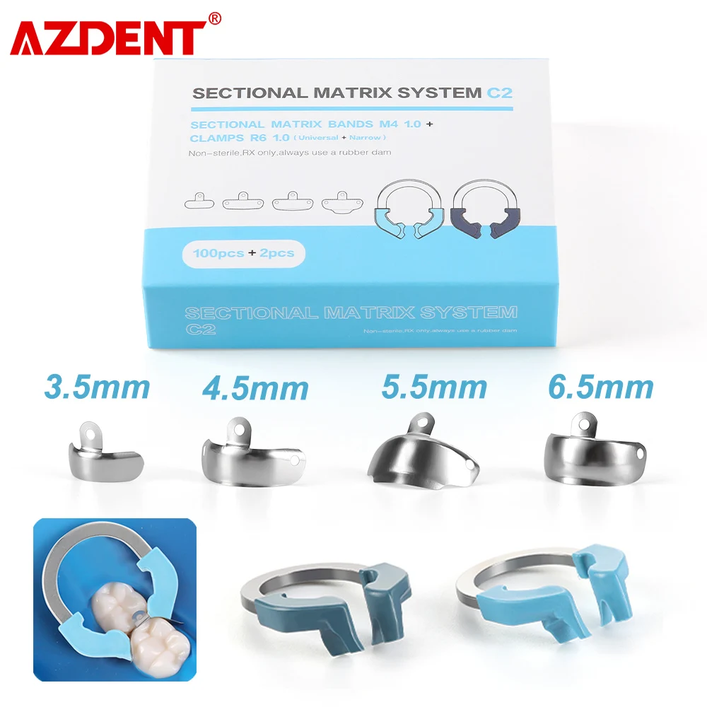 AZDENT-Dental-Matrix-Bands-NITI-Metal-Matrices-Clamp-Ring-Sectional ...