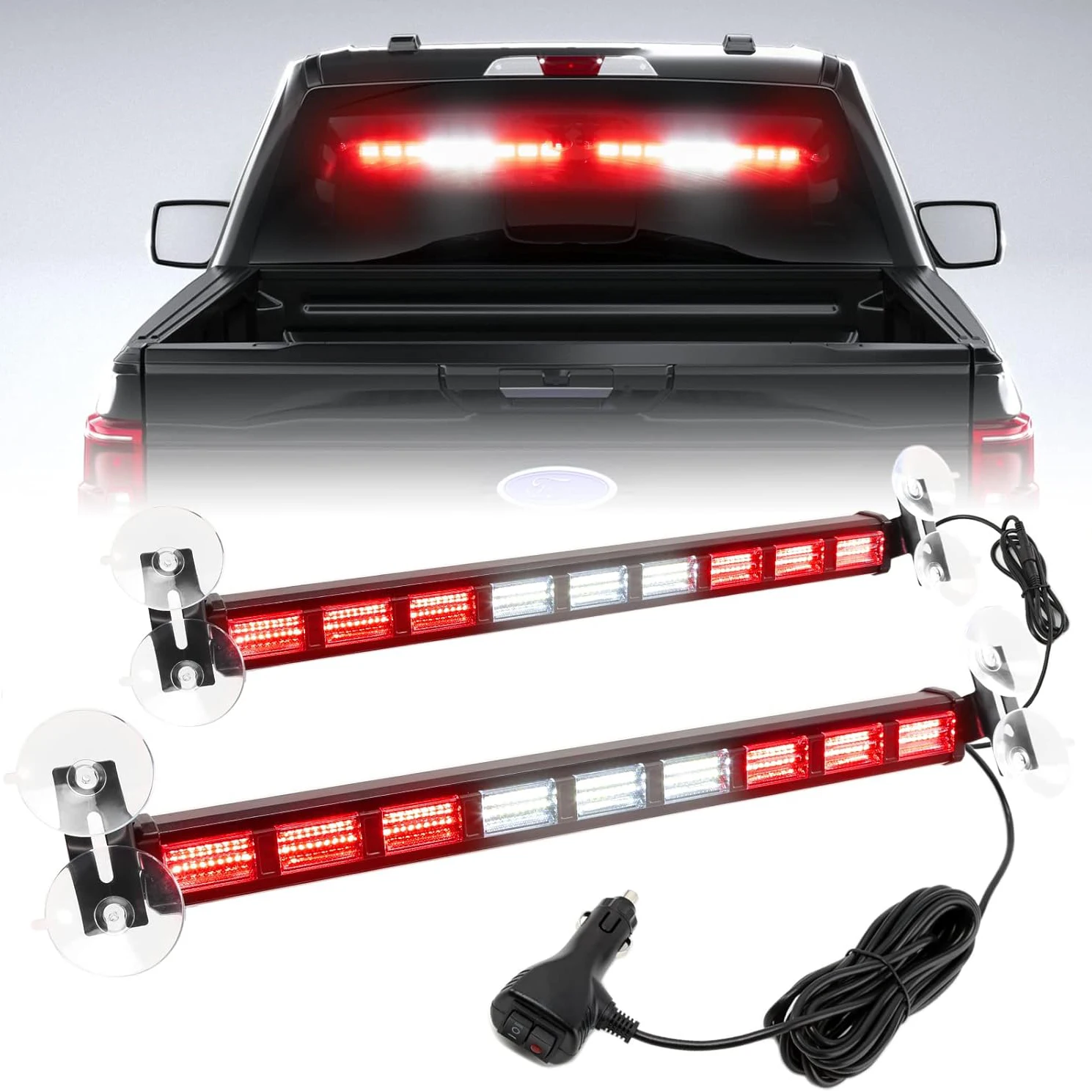 80-LED-High-Bright-Emergency-Strobe-Flashing-Warning-Light-Bar-26-Modes ...
