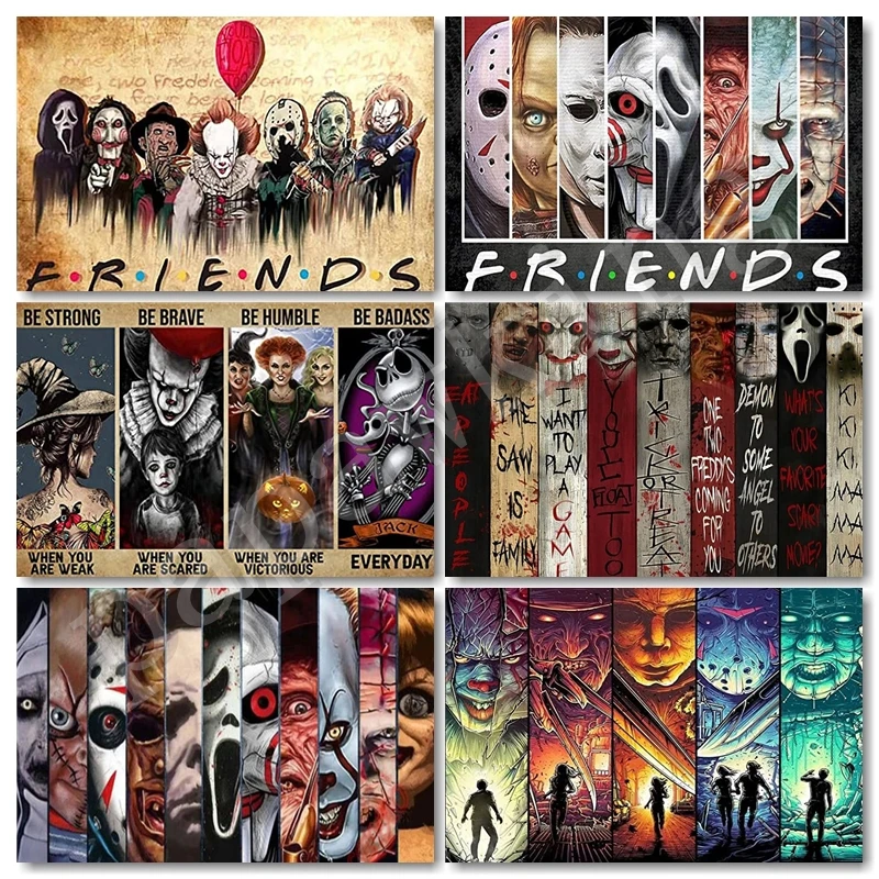 Horror Movie Characters Collage