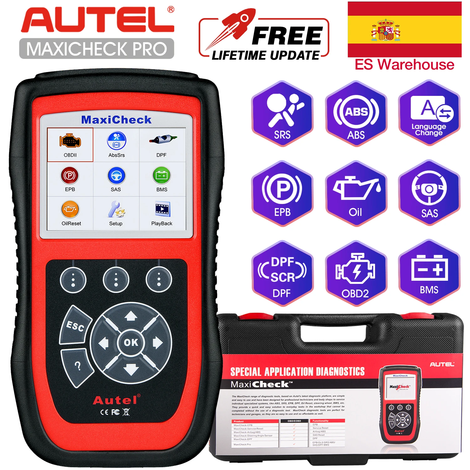 Autel Maxicheck Pro Obd2 Automotivo Scanner Auto Scanner Diagnostic ...