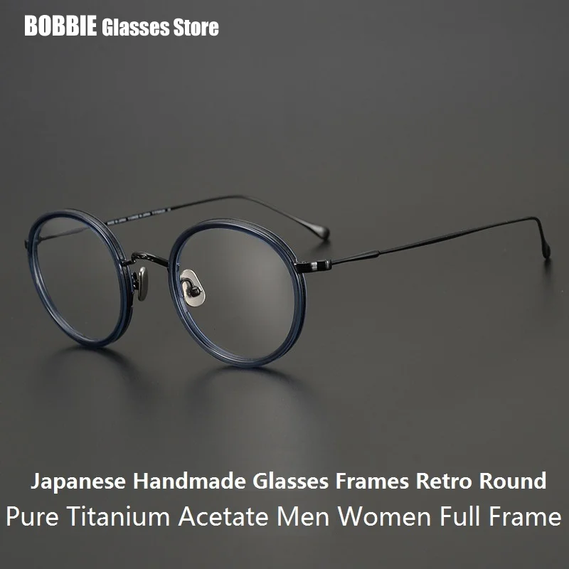 Japanese-Handmade-Glasses-Frames-KMN139-Retro-Round-Classic-Fashion ...