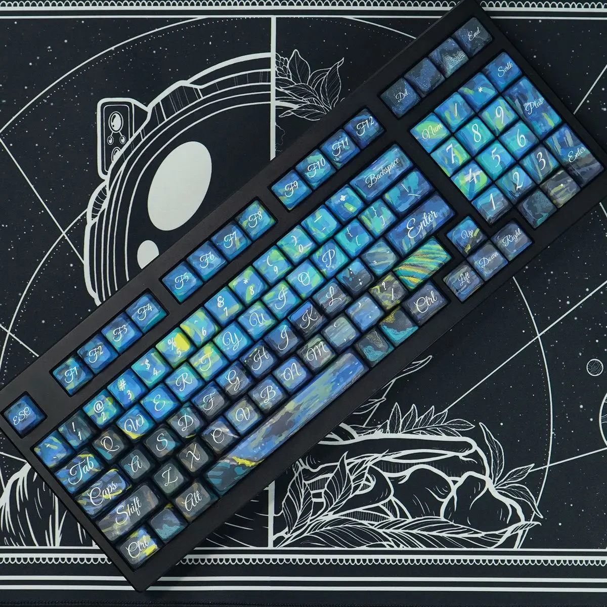 Oil-Painting-Theme-PBT-Keycaps-126-Key-Five-Sides-Dye-Sublimation ...