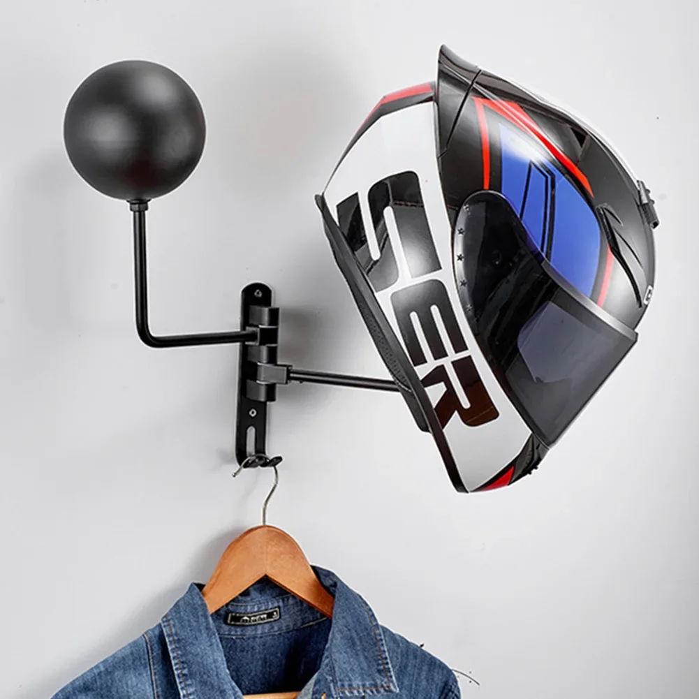 Single/Double Ball Motorcycle Helmet Rack Wall Mount Helmets Display ...