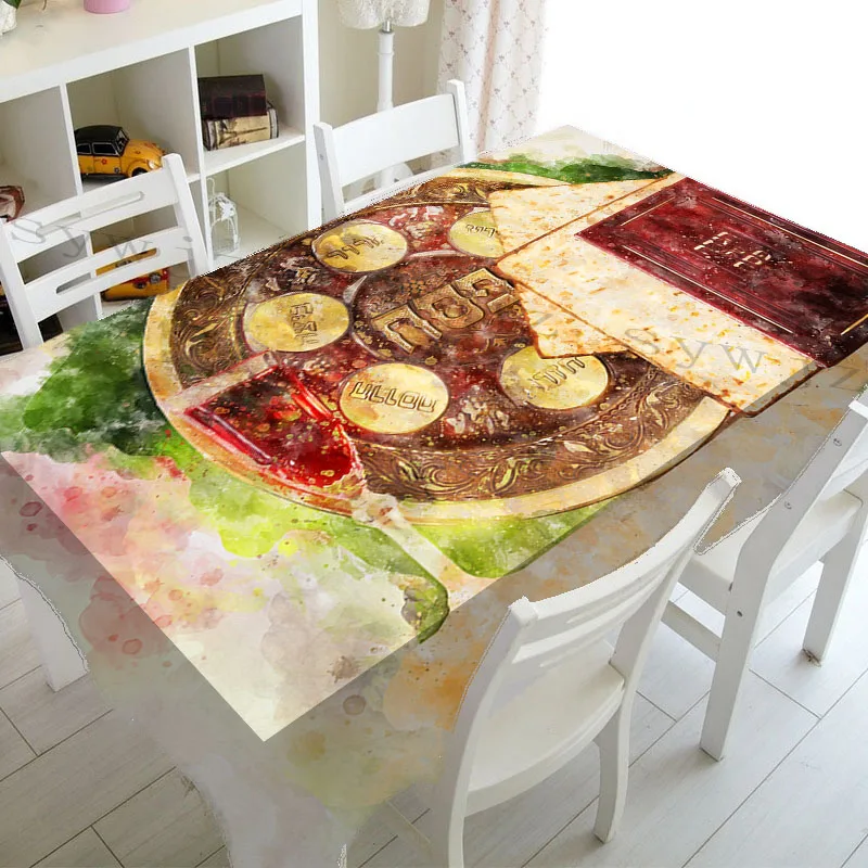 Traditional Hebrew Alphabet Rectangle Tablecloth Jewish Holiday ...