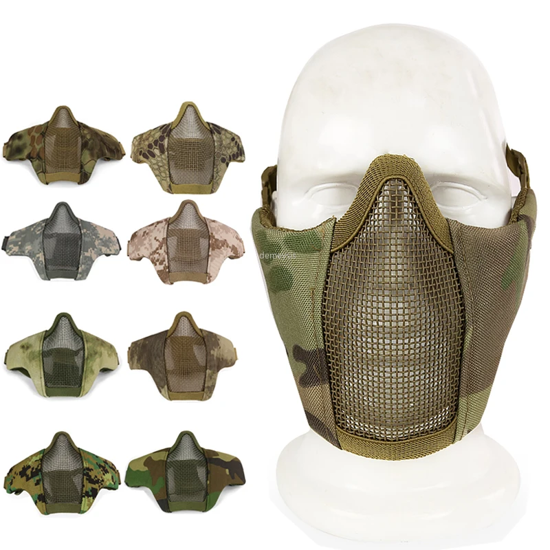 Airsoft Paintball Mask Half Face Tactical Combat Masks Protective ...
