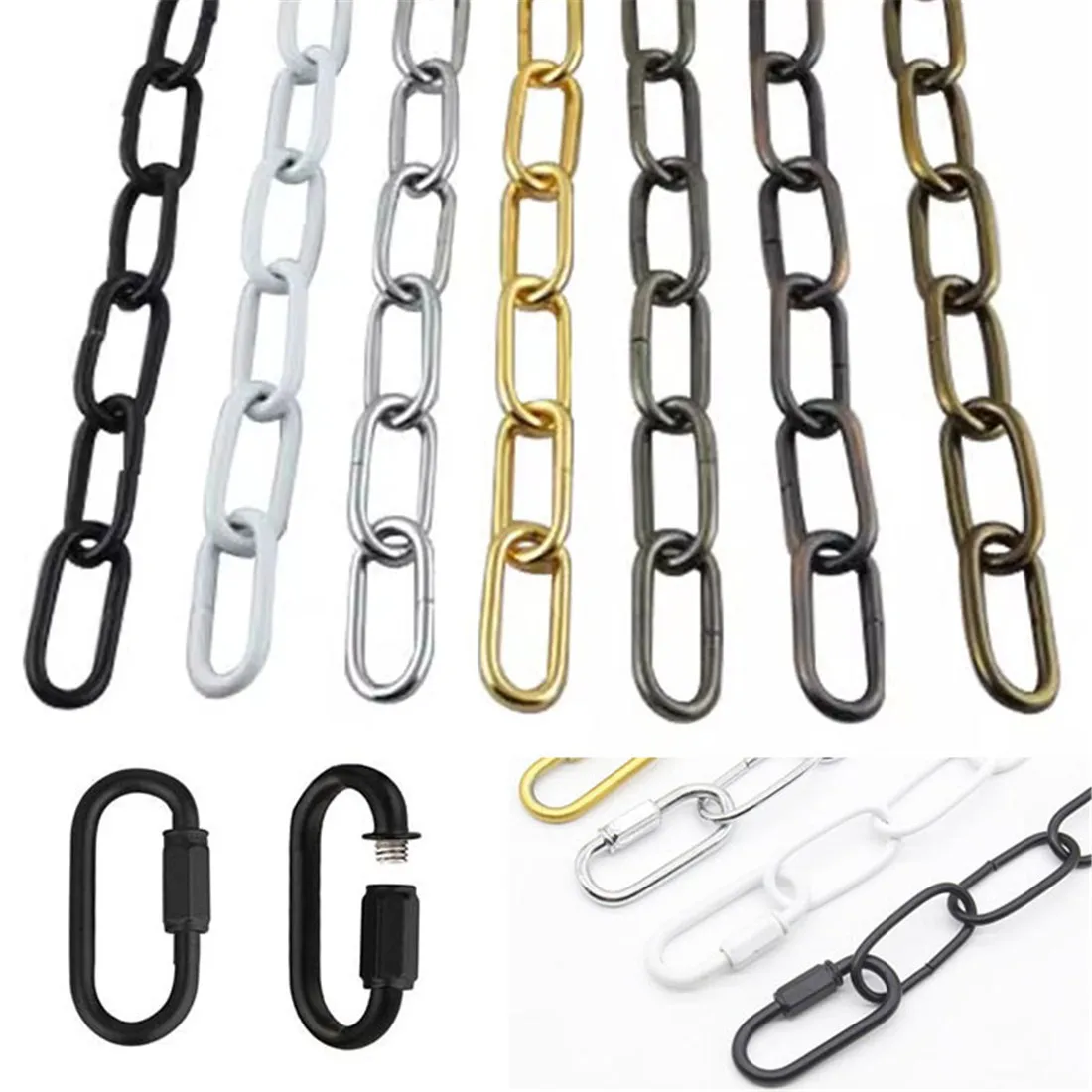 4mm-Thick-Extension-Metal-Chain-for-Pendant-Light-Black-White-Extension ...