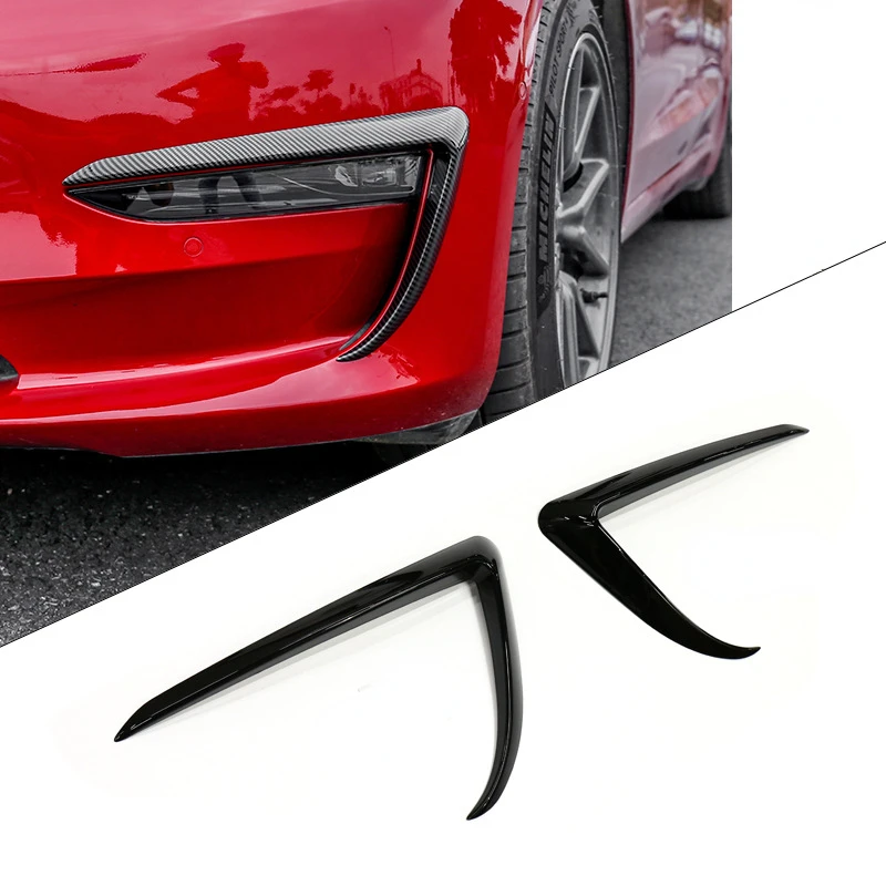 For-Tesla-Model3-Y-Car-Decoration-Accessories-Carbon-Front-Fog-Lamp ...