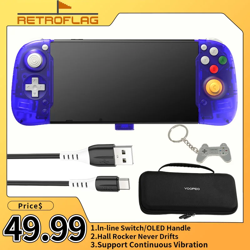 Retroflag mando de mano para Nintendo Switch Oled con Hall Rocker Never Drift, Joystick ...
