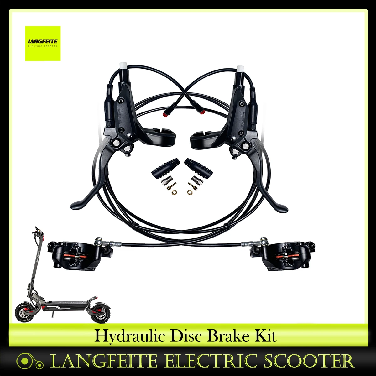 Hydraulic-Disc-Brake-Kit-With-Brake-Pad-Front-And-Rear-Oil-Pressure ...