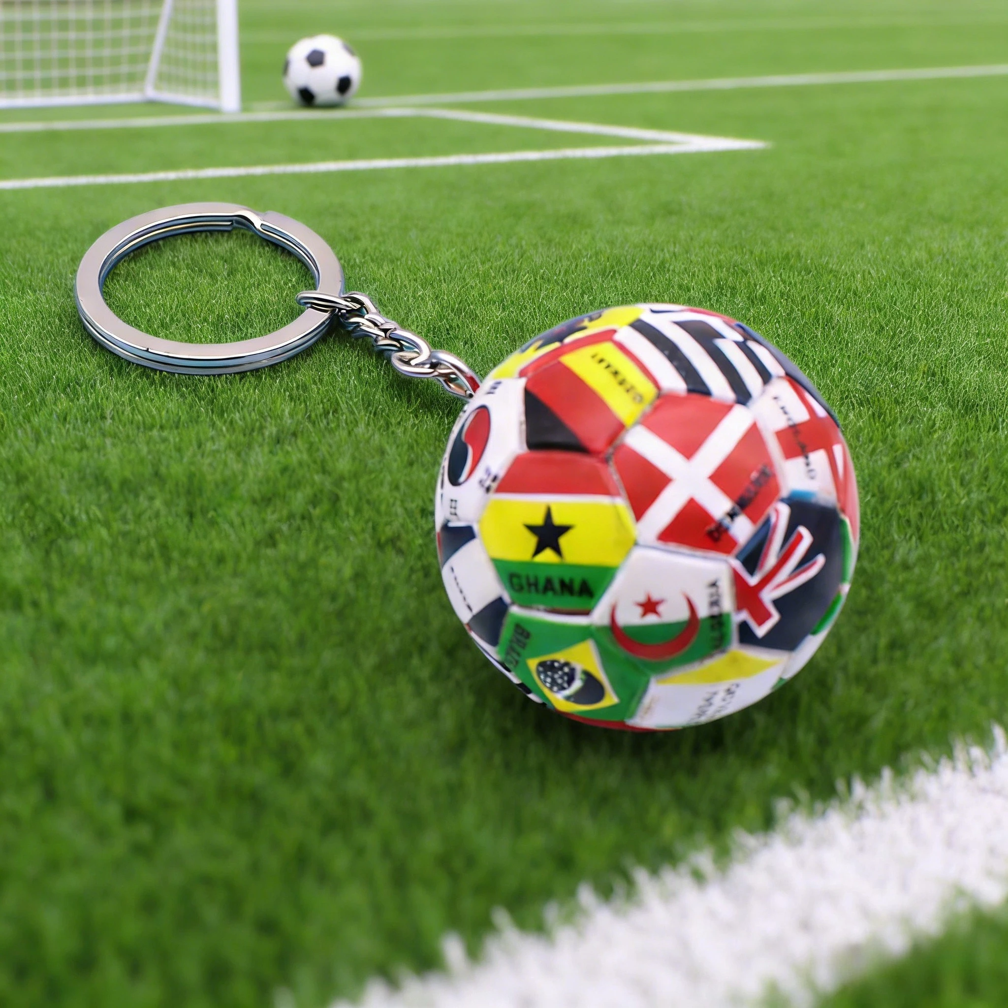 6Pcs Football Keychain Soccer Keyring Car Key Chains Bag Pendants Gifts ...