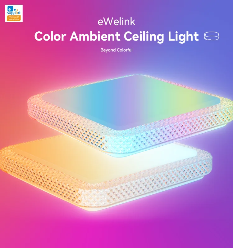 Smart Remote Control WiFi Ceiling Light Music Sync, eWelink APP Scene ...