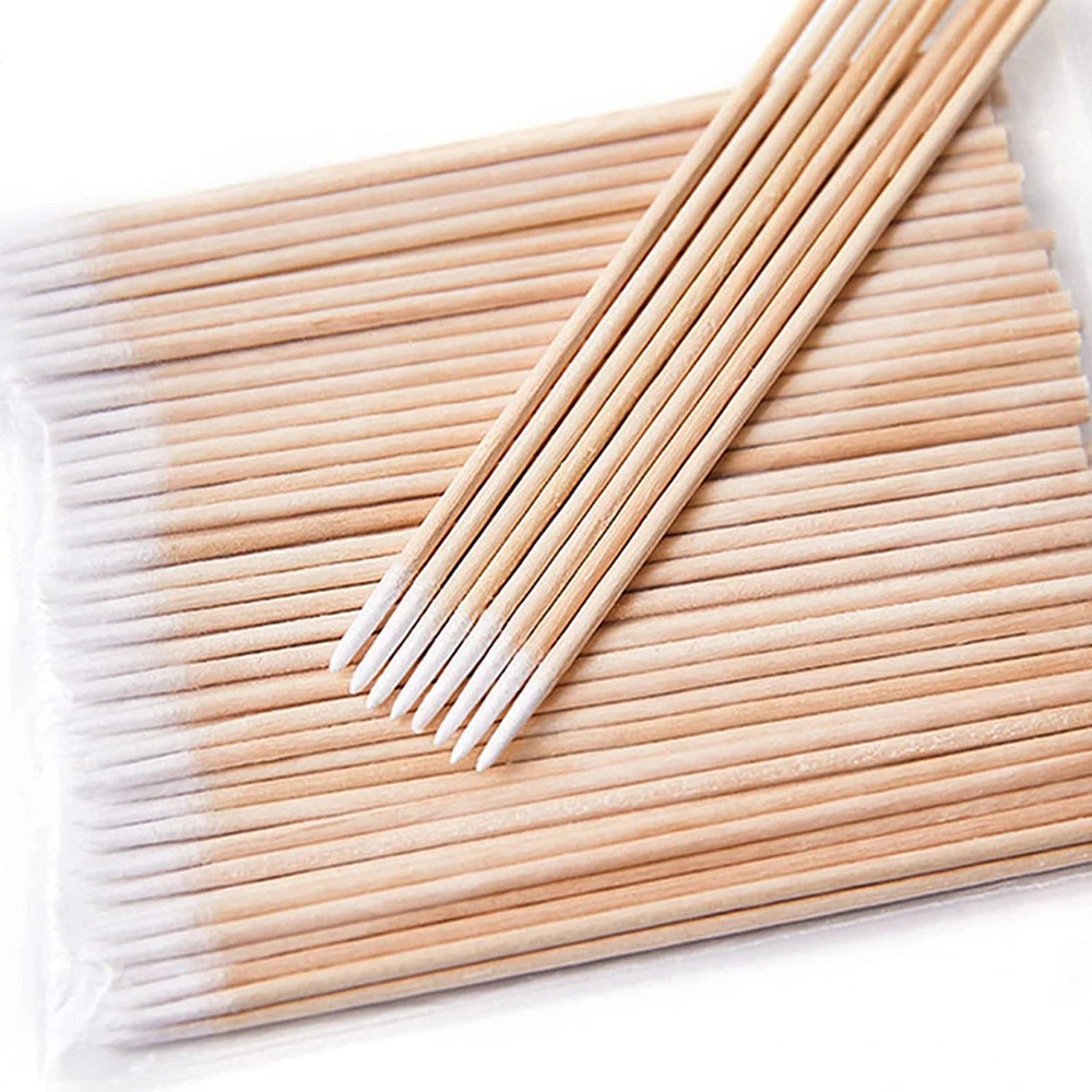 100-300-500Pcs-Disposable-Cotton-Swab-Lint-Free-Micro-Brushes-Wood ...
