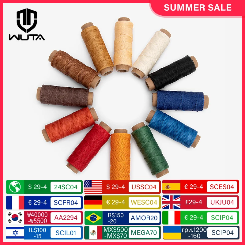 WUTA-Leather-Waxed-Thread-Round-Polyester-Sewing-Threads-Leather-Craft ...