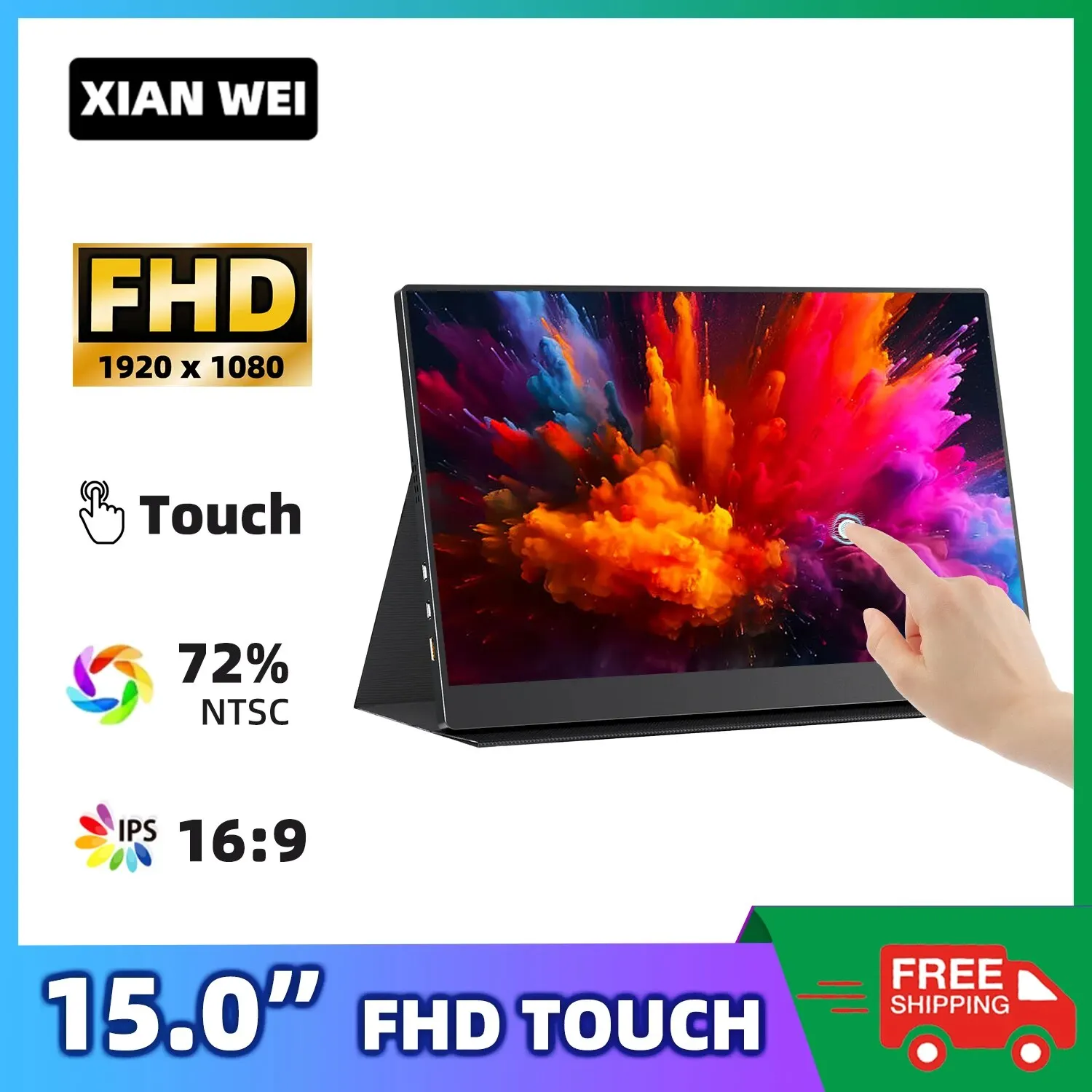 XIANWEI-Monitor-port-til-do-escrit-rio-15-Touch-Screen-FHD-liga-de-alum ...