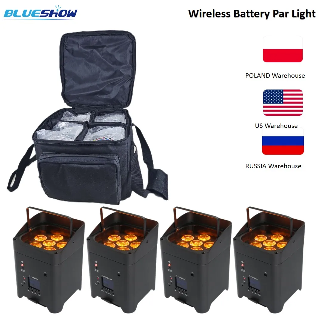 4pcs-Wireless-Battery-Par-light-with-Bag-6x18W-RGBWAUV-6IN1-Remote ...