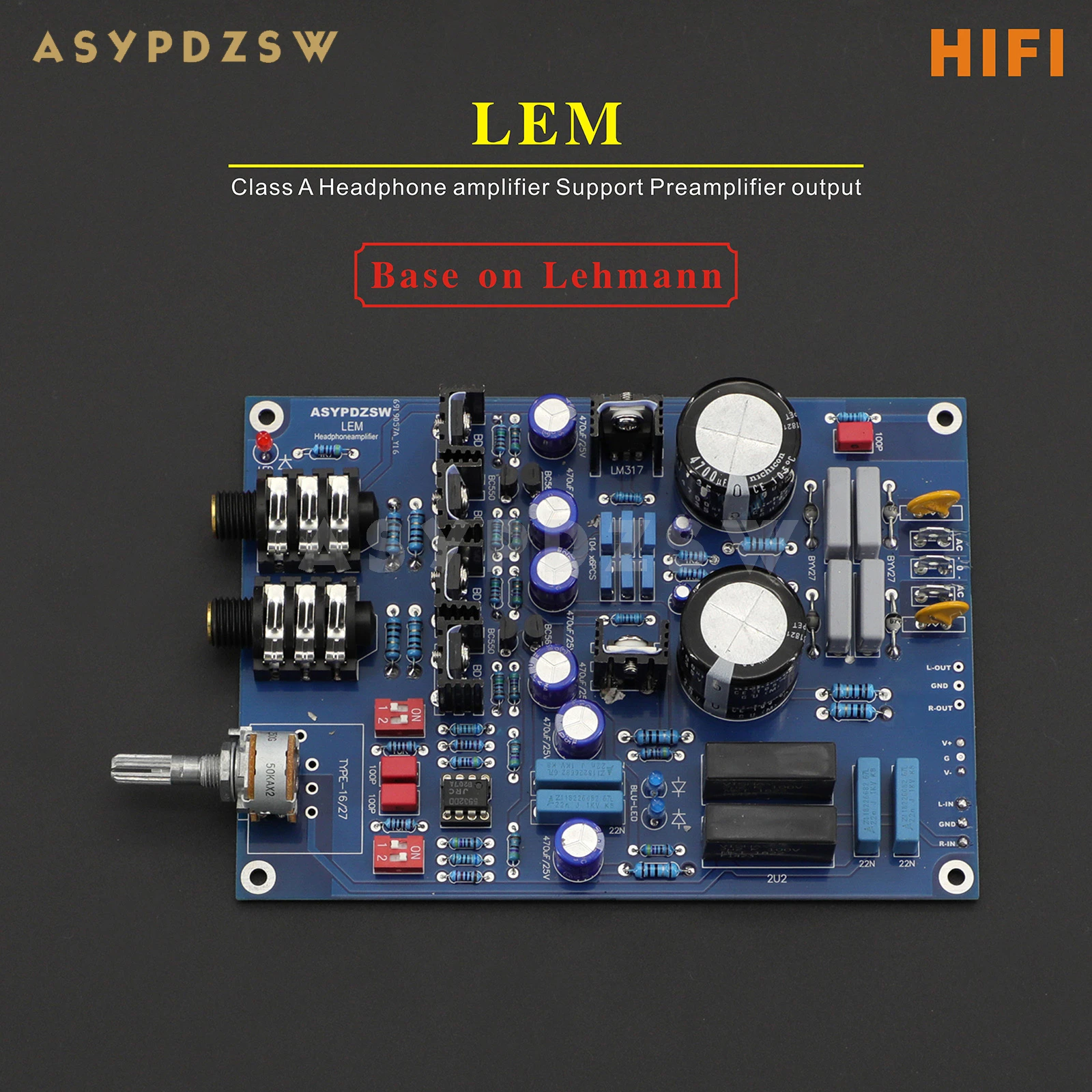 HIFI-Base-on-Lehmann-Class-A-Headphone-amplifier-LEM-Preamplifier-DIY ...