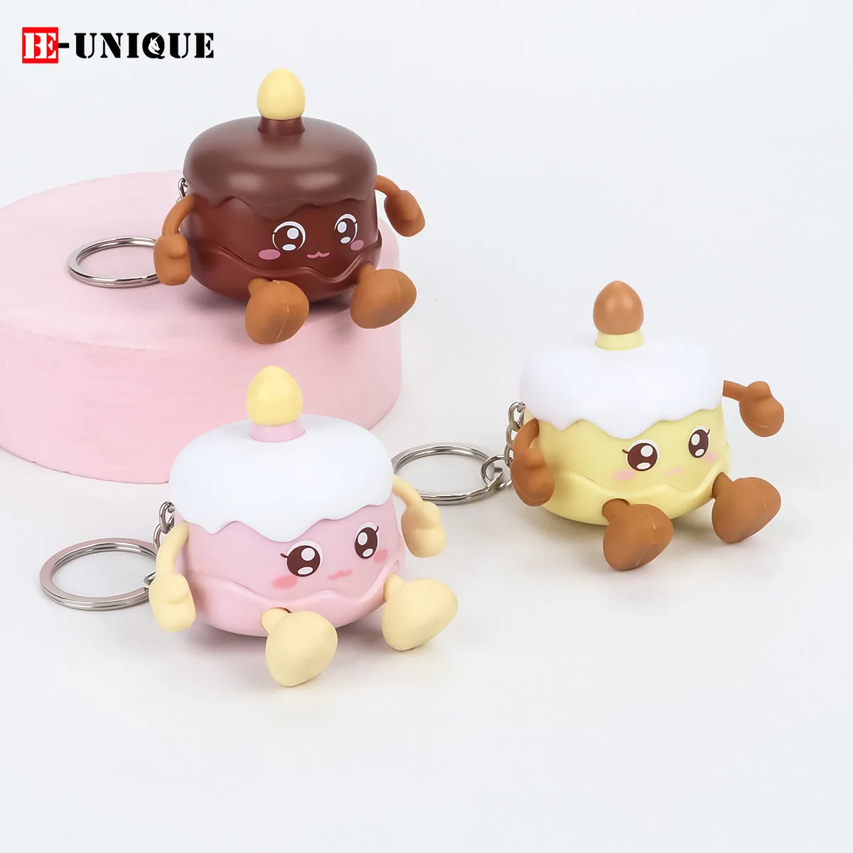 Wholesale-12Pcs-LED-Cartoon-Candle-Light-Birthday-Cake-Keychain-Leather ...