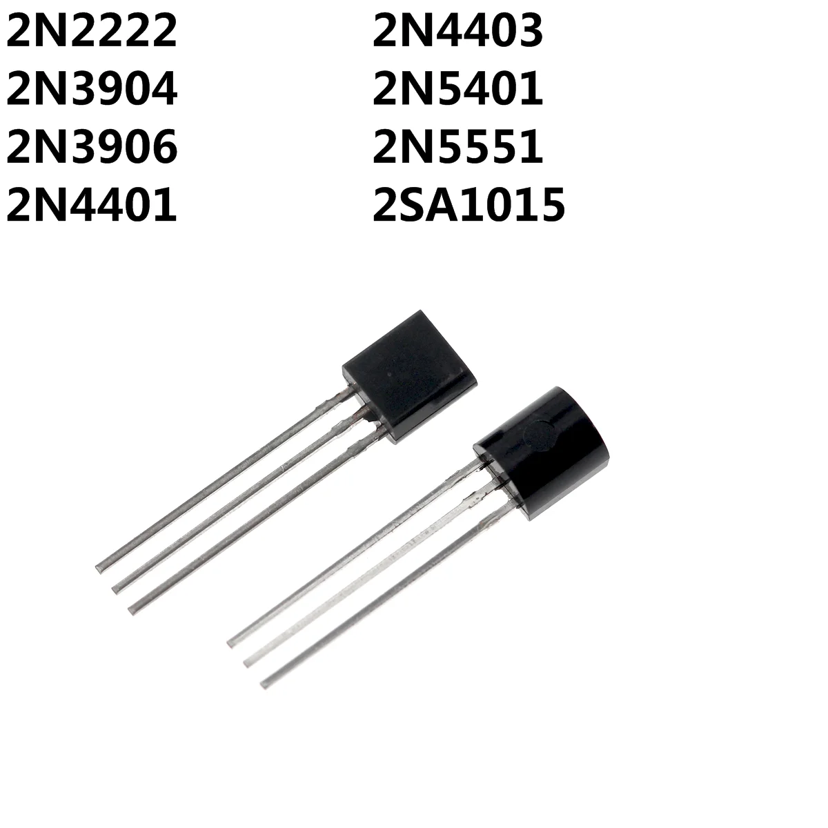 200PCS-2N2222-2N3904-2N3906-2N4401-2N4403-2N5401-2N5551-2SA1015-triode ...