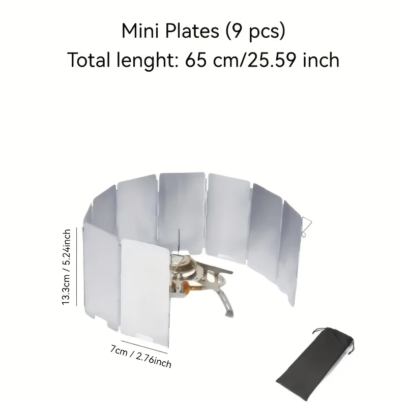 1pc portable aluminum alloy wind cover, portable folding windshield ...