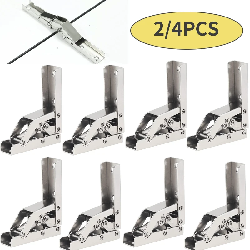 4-2-Pieces-Set-90-Degree-Self-Locking-Folding-Hinges-Hole-free-Hinge ...