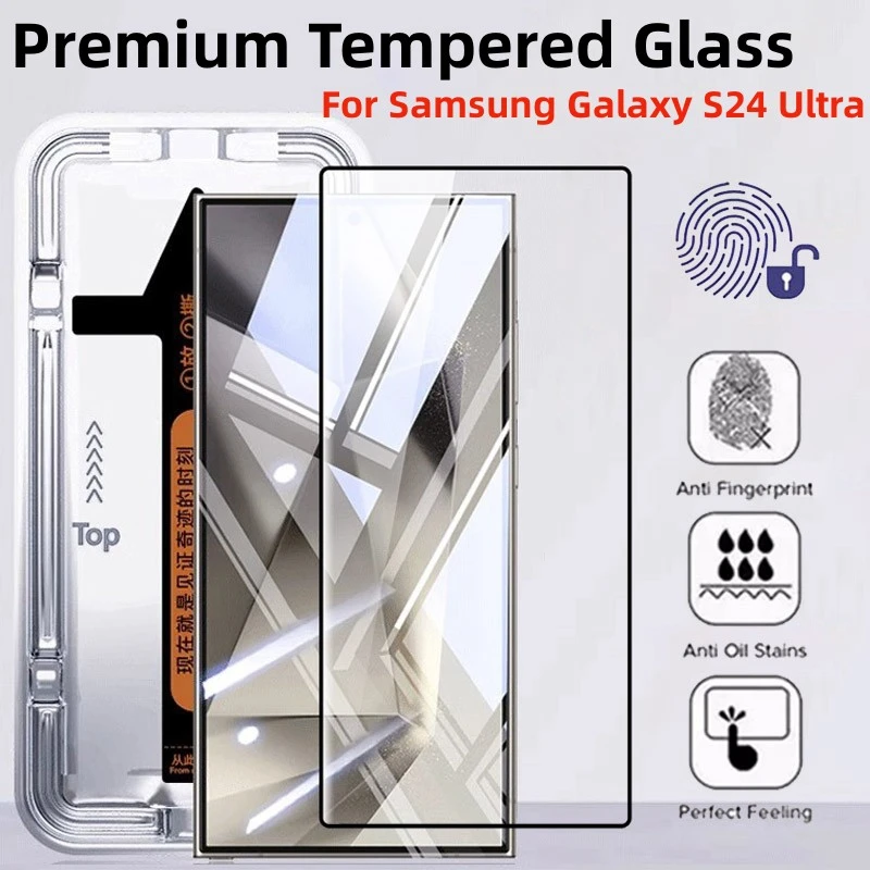 Dust-Bubble-Free-Screen-Protector-For-Samsung-Galaxy-S24-Ultra-Privacy ...