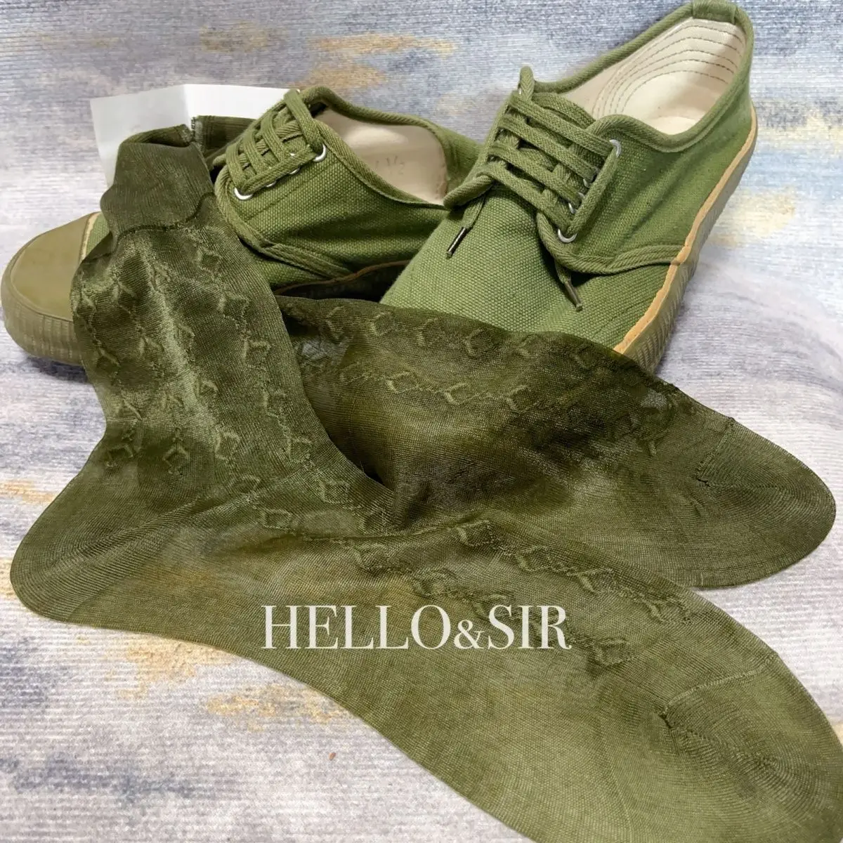 Army-Green-Long-Socks-Gift-for-Men-Sexy-Thin-Sheer-Formal-Business ...