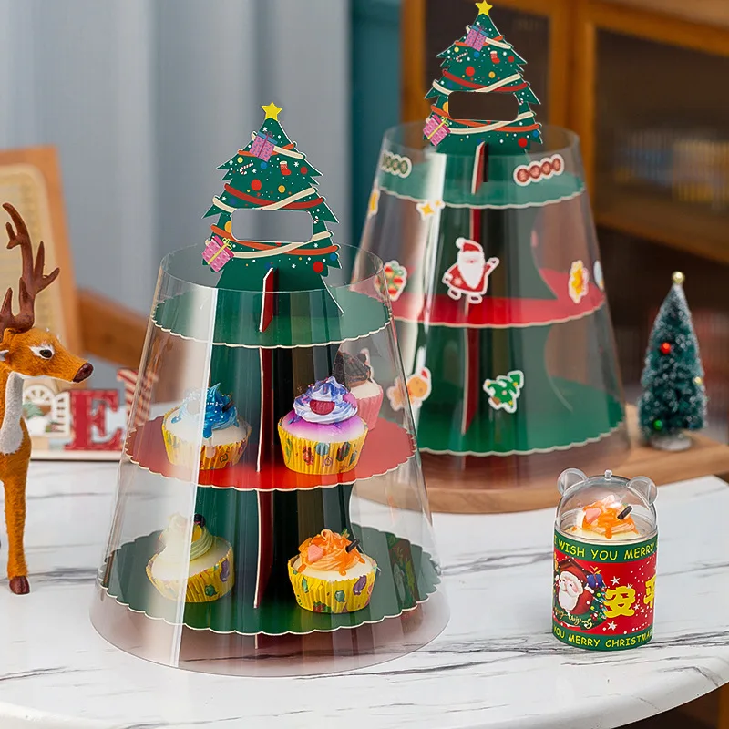 Christmas-Paper-Cupcake-Packaging-Box-Multi-layer-Transparent-Thickened ...