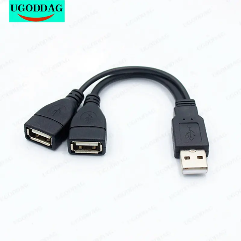 Double-USB-Extension-A-Male-To-2-A-Female-Y-Cable-Power-Adapter ...