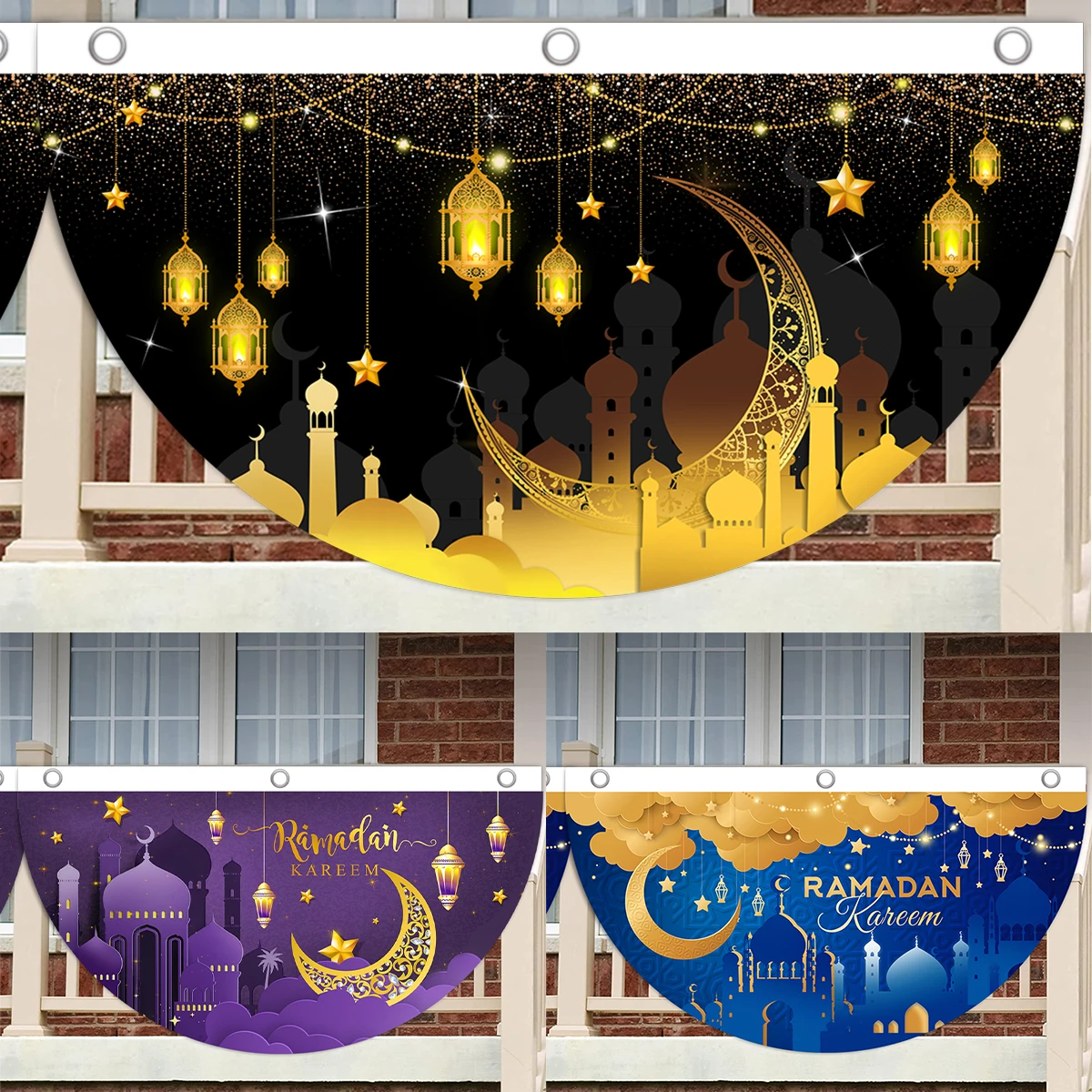 EID-Mubarak-Outdoor-Fan-shaped-Flag-Banner-Ramadan-Decoration-For-Home ...