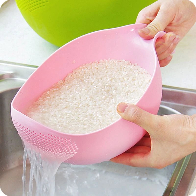 Rice Washing Filter Strainer Basket Colander Sieve Fruit Vegetable Bowl ...