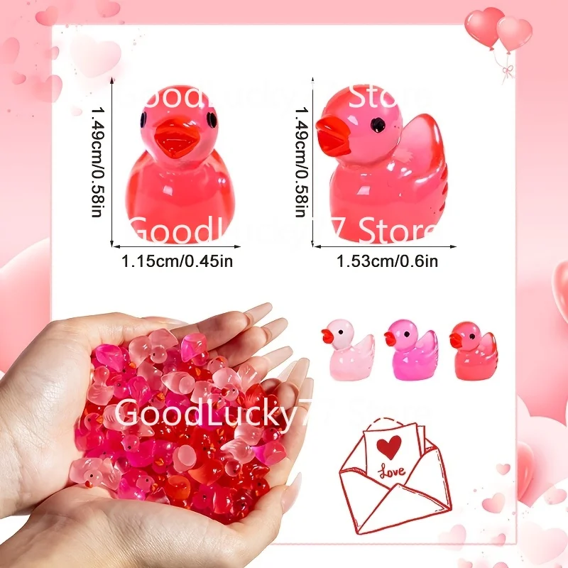 100/50pcs red pink Mini Resin duck glow in the dark Christmas and ...