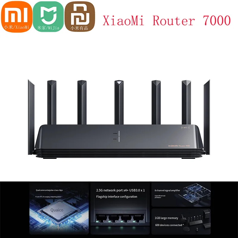 Xiaomi Redmi Router 7000 WIFI6 160MHZ quad core cpu NFC 4K QAM 3.0USB ...