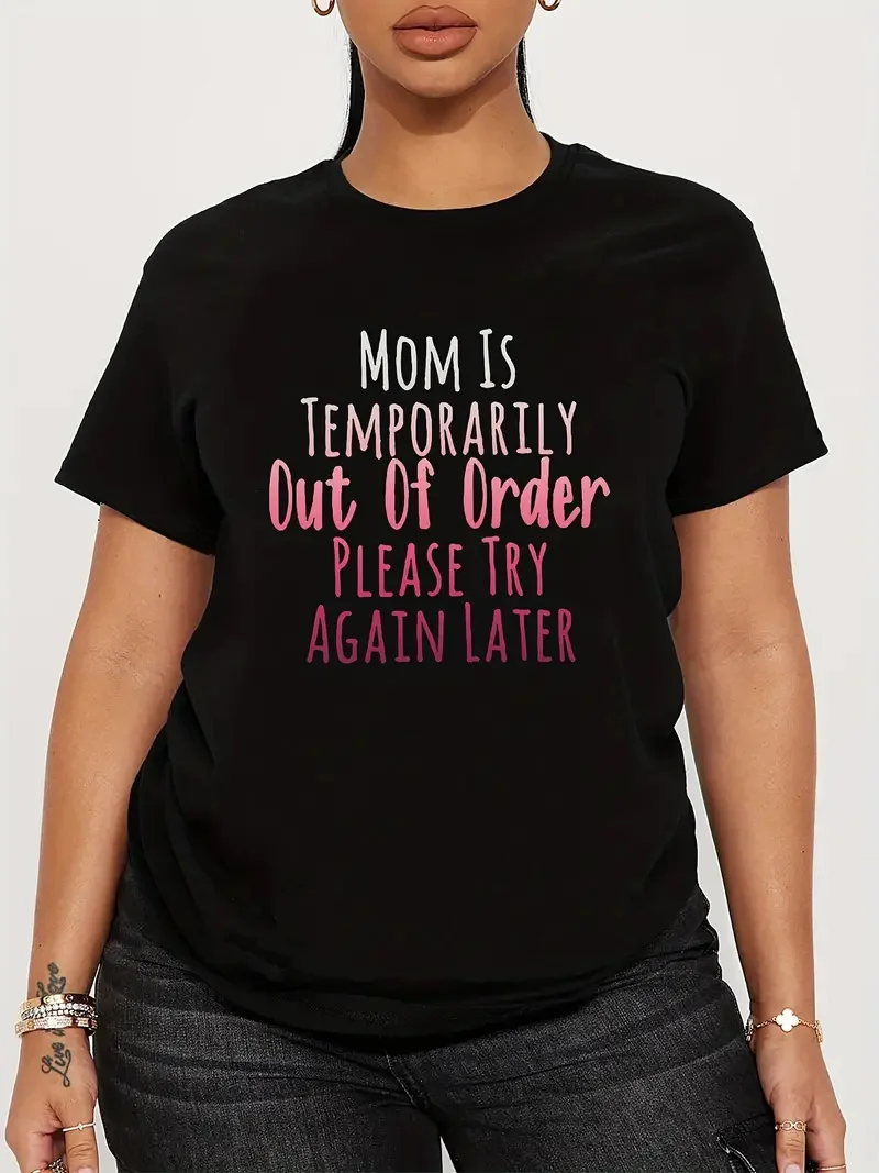 Mom-Is-Temporarily-Out-of-Order-Women-s-Crew-Neck-Casual-Print-Funny ...