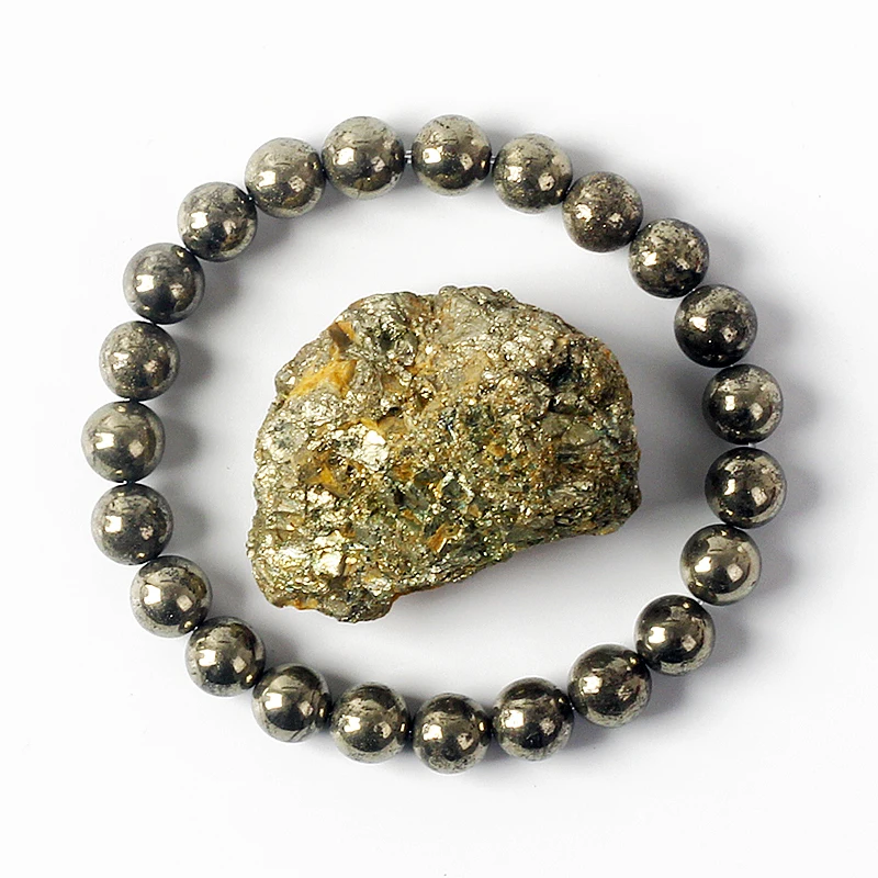 Pulseras-de-energ-a-de-pirita-Natural-para-hombres-y-mujeres-pulsera-de ...