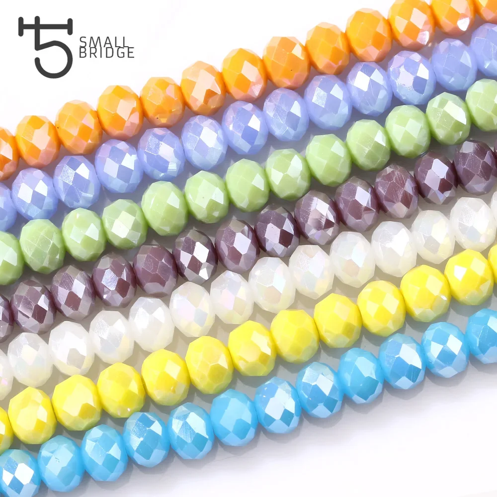 4-6-8mm-Austria-Oblate-Glass-Faceted-Beads-For-Making-Jewelry-Diy ...