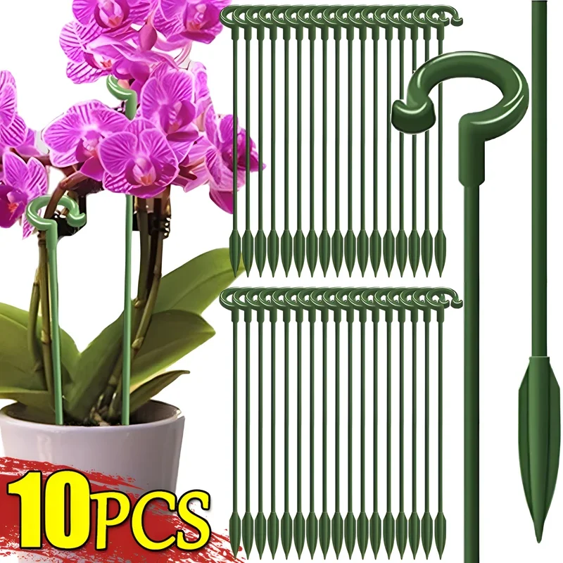 10-1pcs-Plastic-Plant-Supports-Sticks-Flower-Stand-Reusable-Protection ...