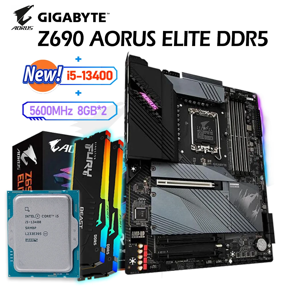 Lga 1700 gigabyte jogo placa-mãe conjunto núcleo i5-13400 cpu kit ga ...