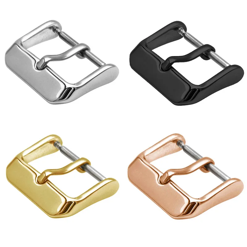 Stainless Steel Watch Strap Buckle Women Men Metal Watchband Clasp 10mm ...
