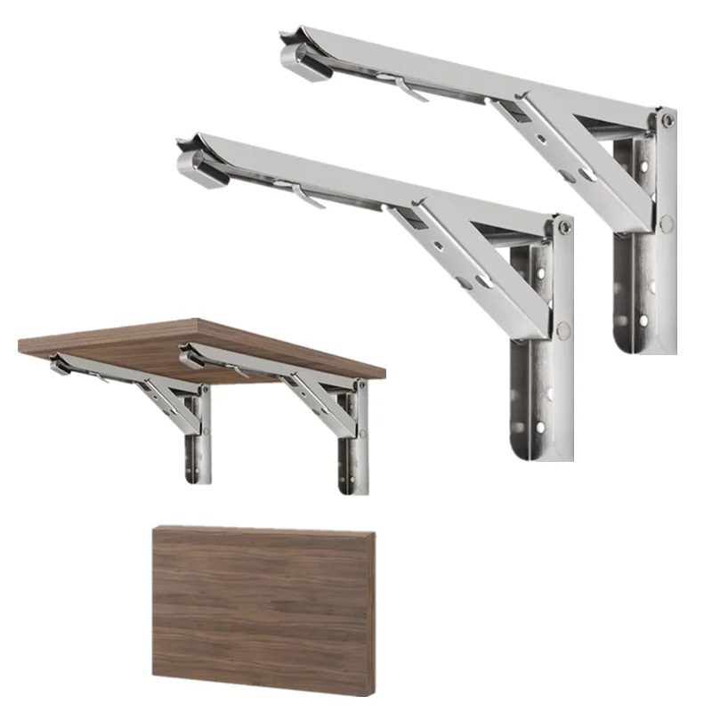 1Pair-Folding-Shelf-Bracket-8-10-12-14-Inch-Heavy-Duty-Stainless-Steel ...