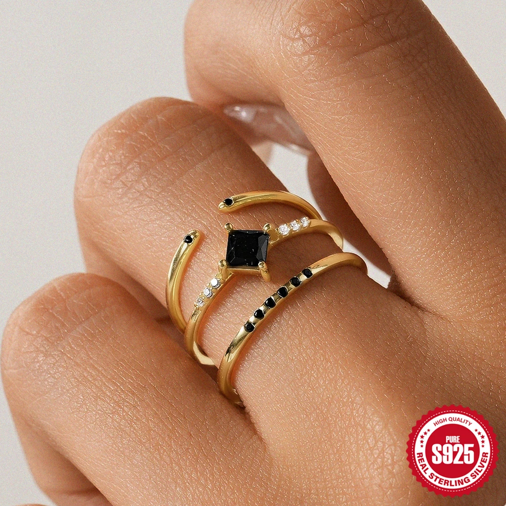 CANNER-925-Sterling-Silver-Stacked-Ring-Set-para-Mulheres-J-ias-de-Dedo ...