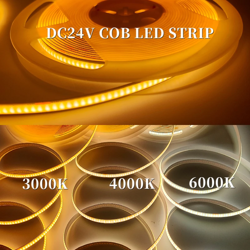 DC-24V-COB-Strip-320LEDs-M-3000K-4000K-6000K-Flexible-Ribbon-Rope-LED ...
