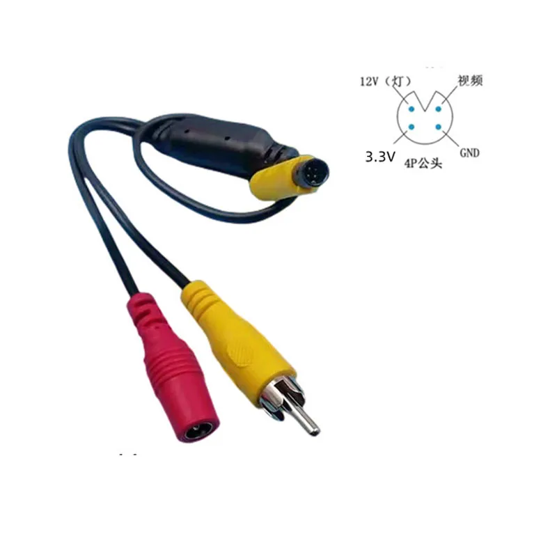 3-3v-4-Pin-Adapter-Backup-Car-Male-To-CVBS-AHD-RCA-Male-Power-Reverse ...