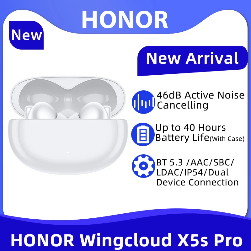 Honor Wingcloud X5s Pro TWS Earphone Bluetooth Active Noise Cancelling True Wireless Headphone ...