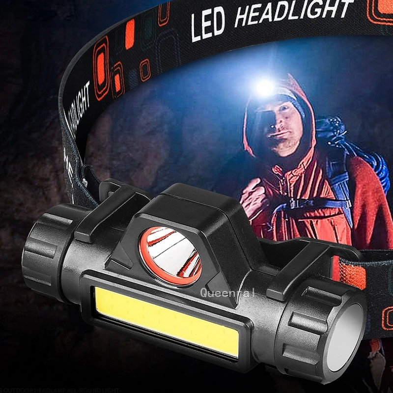 Led Rechargeable Cob Headlamp Head Led Light Head Torch Fishing Lights ...