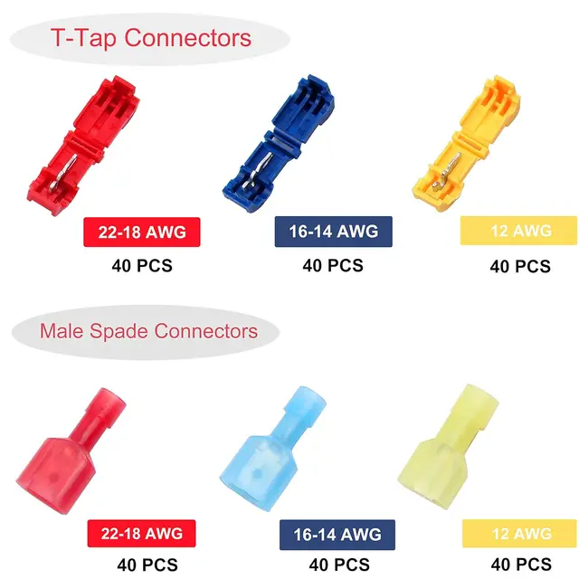 3M Car Audio & Video Quick Disconnect Connectors 100-Piece 3M T-Tap ...