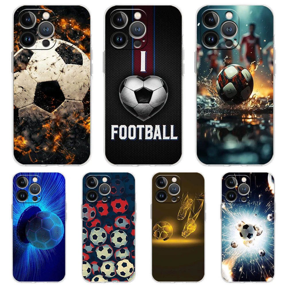 Football Sport Soccer Phone Case for iPhone 16 15 14 13 12 Pro Max ...