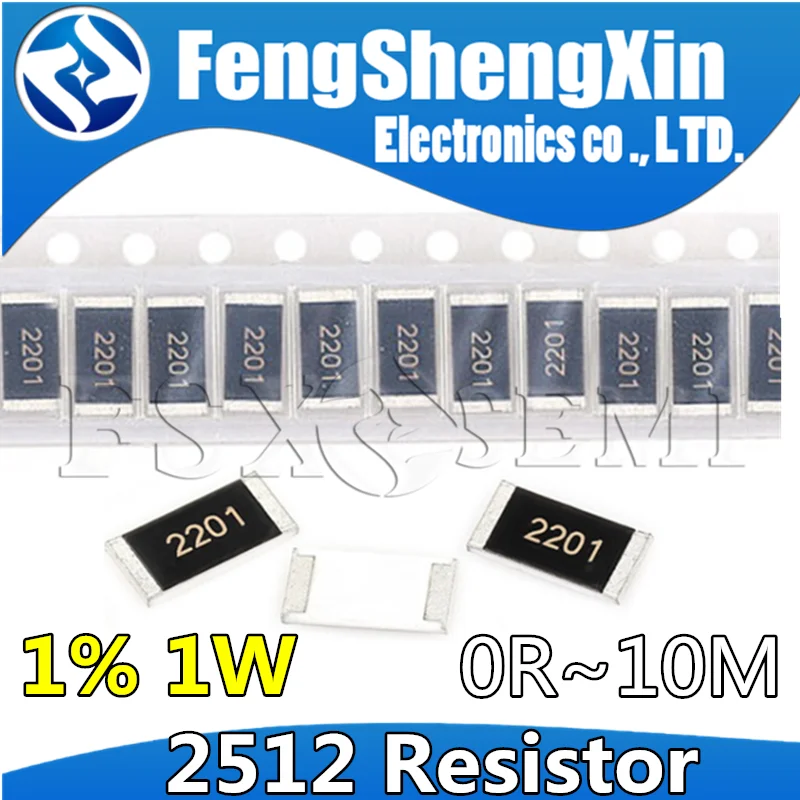 Resistencia de Chip smd 2512, 50 piezas, 1%, 1W, 0R 10M, R001, R010 ...